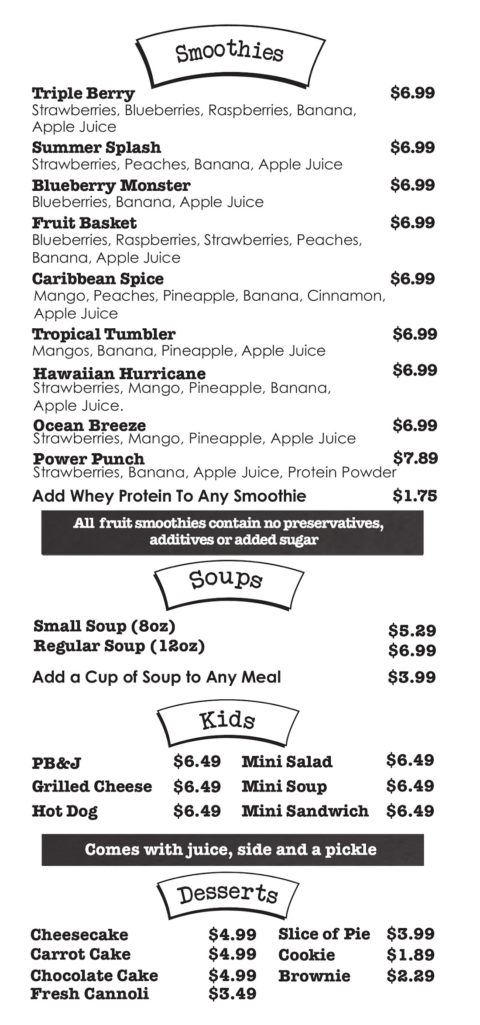 Menus | Heidi's Brooklyn Deli | Maine | Sandwiches, Platters, Breads ...